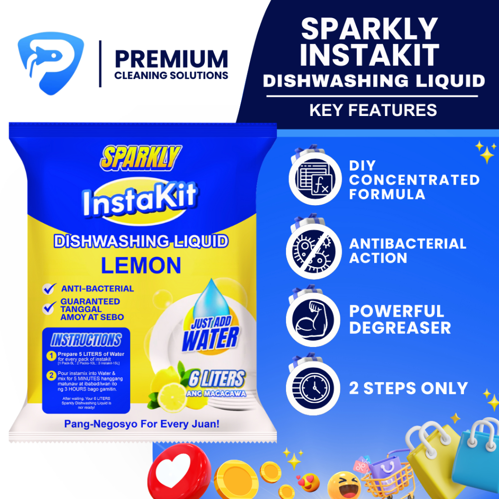 2 Easy Step InstaKit DIY Dishwashing Liquid Sparkly Dish Soap ...