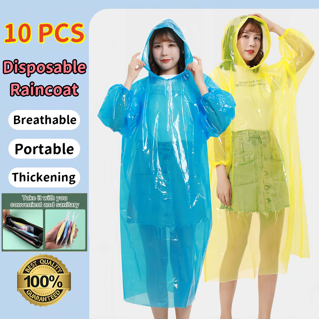 10PCS Card Raincoat Disposable Portable Raincoat Whole Body Rain Cover ...