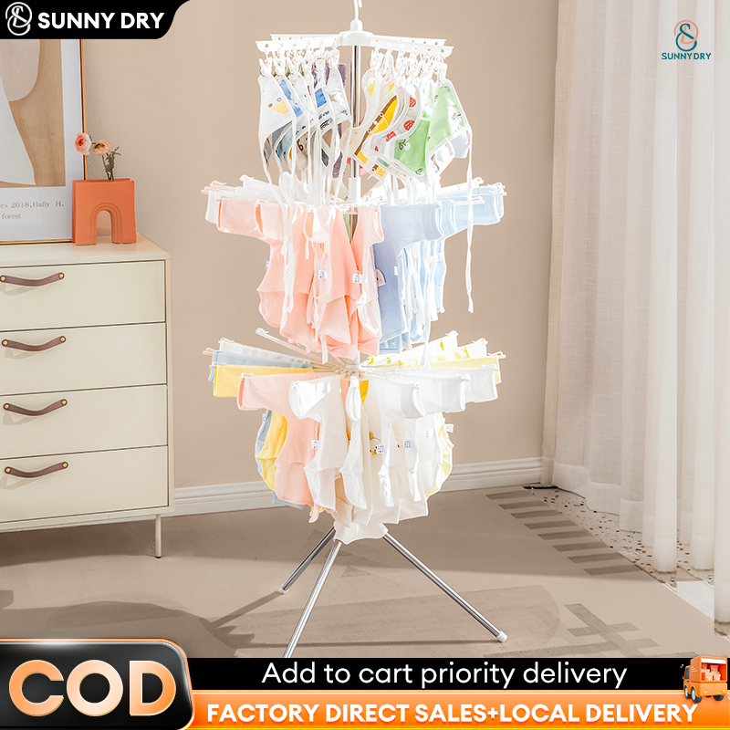 Baby Foldable Clothes Rack Children Drying Rack Bedroom Clothes Hanger ...
