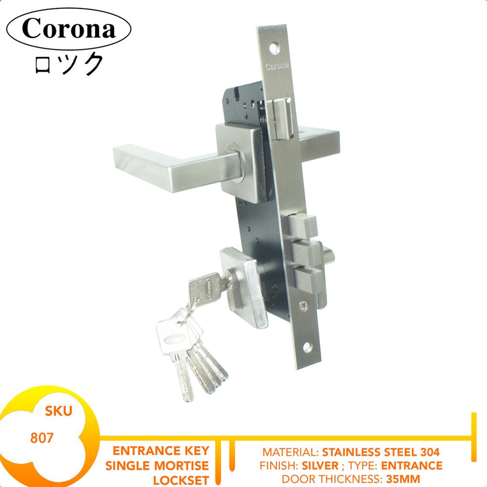 Corona Square Entrance Door Lock Mortise Lock Set | Shopee Philippines