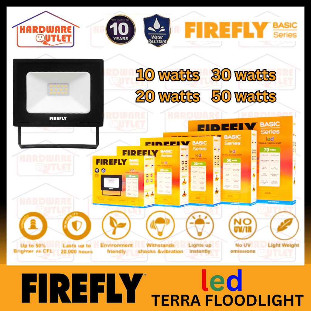 Firefly LED Terra Floodlight Basic Series 10 watts 20 watts 30 watts 50 ...