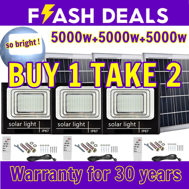 【BUY 1 TAKE 2】5000W Solar Flood Light Outdoor Waterproof Ip67 Flood Led ...