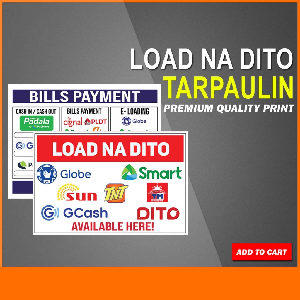 Load,Bill,Gcash etc TARPAULIN Signage landscape print | Shopee Philippines
