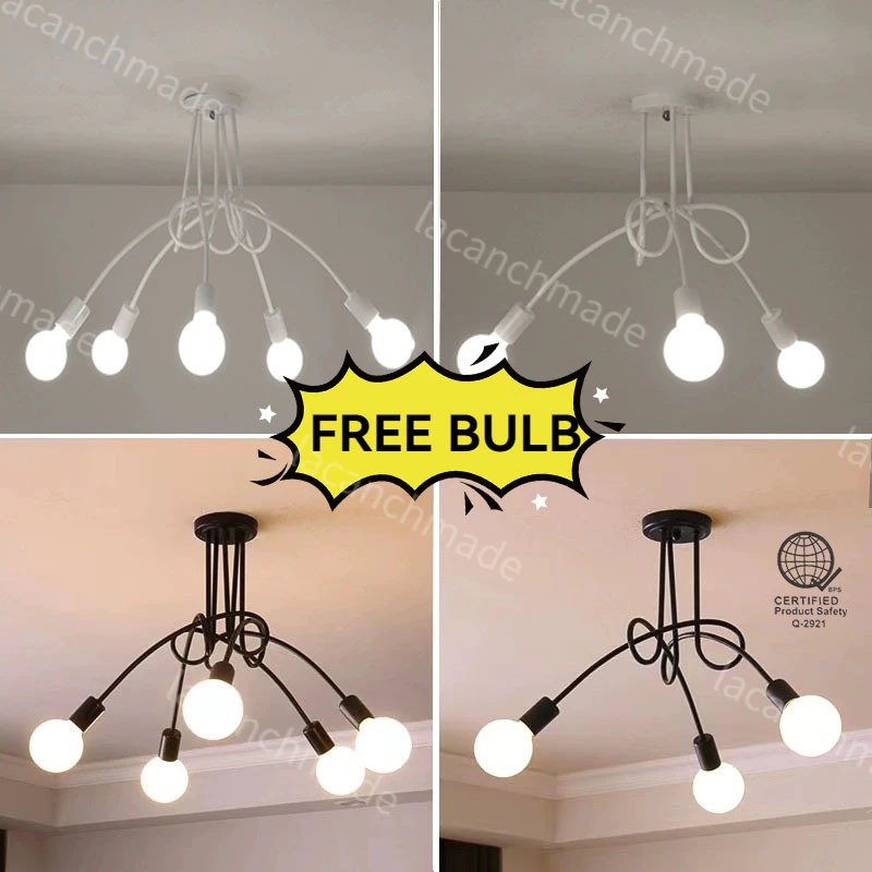 Free bulb Nordic Ceiling Light Chandelie drop light 3 5 Head Living ...