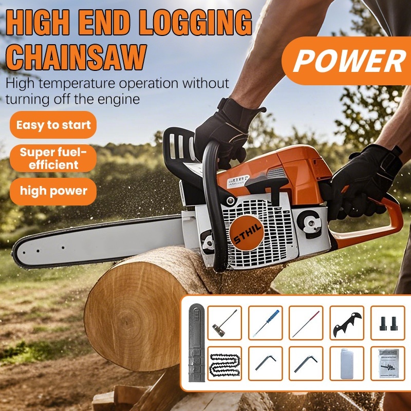 Chainsaw 20/22/24 inch gasoline chain saw original steel portable power ...
