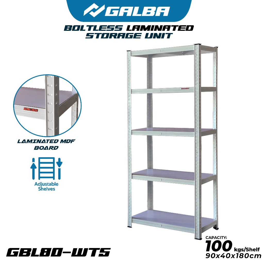 GALBA Boltless LAMINATED Storage Steel Rack Adjustable 5 Layers ...
