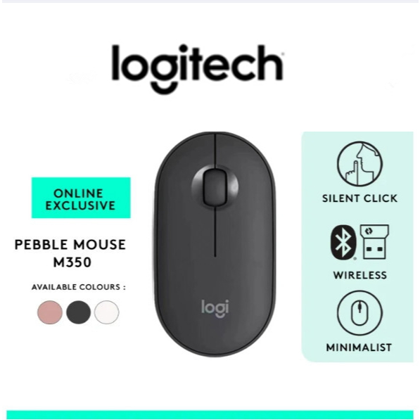 Logitech M350 Wireless Mouse with Bluetooth 2.4 GHz Receiver Computer Mouse Quiet Clicks for ...