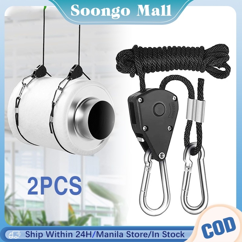 2Pcs Reinforced Tie Down Straps Ratchet Lock 2 Hooks for Outdoor Tent ...