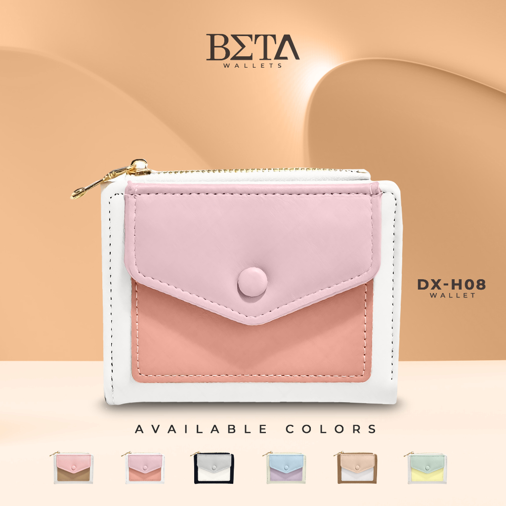 BETA Wallet For Woman Korean Fashion Student Leather Zipper Coin Purse ...