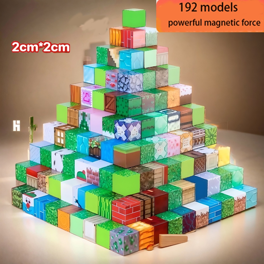 100pcs Inspired by Minecraft Magnetic Cube Building Blocks Magnet ...
