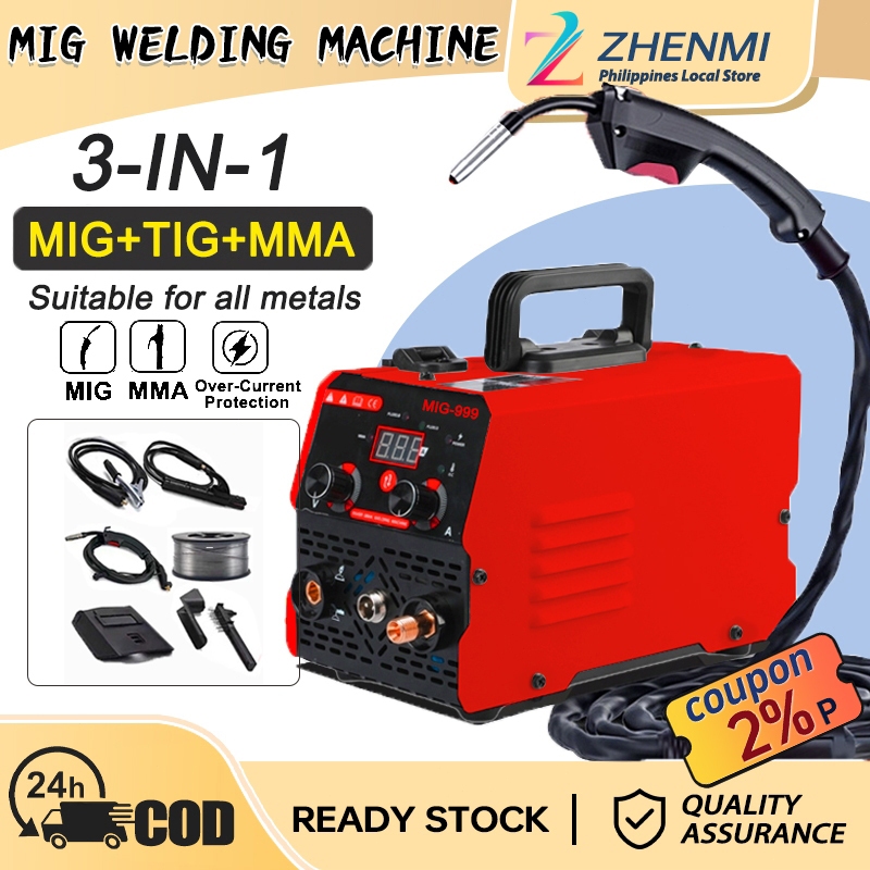Portable MIG-999 Welding Machine MIG/MMA/TIG 3IN1 Gasless Welder Inverter IGBT ARC Welding ...