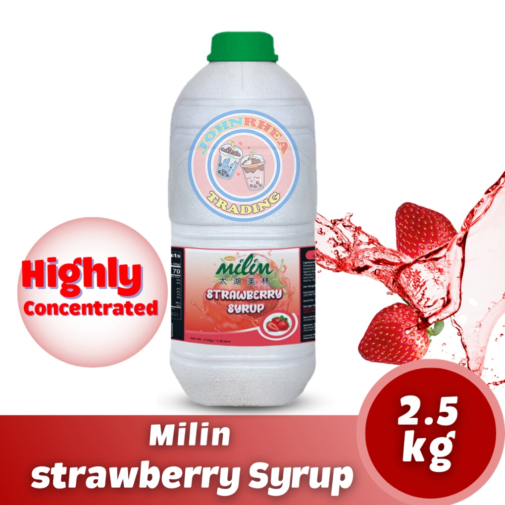 Milin Strawberry Fruit Syrup 2.5KG | Shopee Philippines