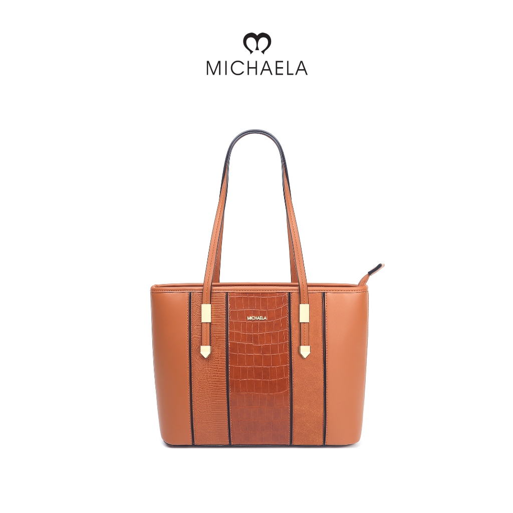 MICHAELA Luxury Multi-Textured Tote Bag Large Elegant Spacious for Women Office College ...