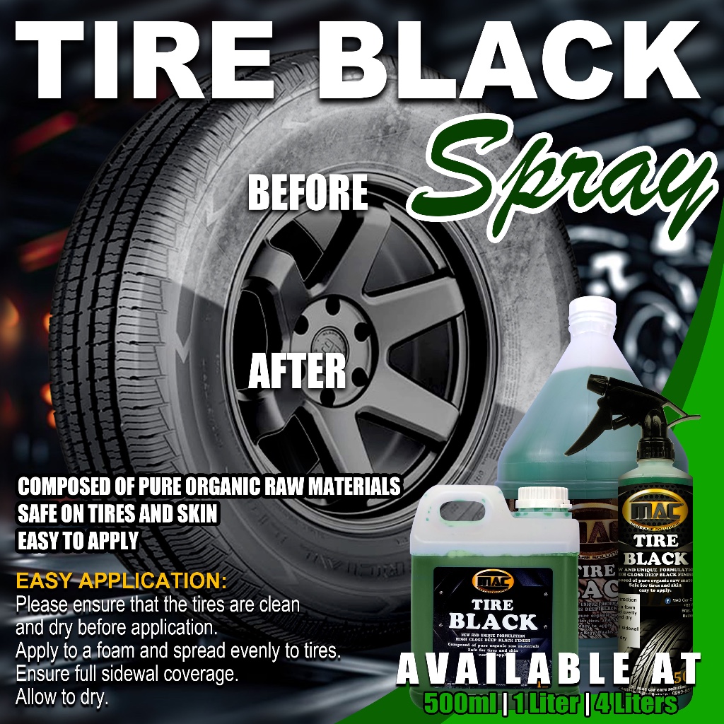 MAC Tire Black Spray for Easy Tire Protection Application with High ...