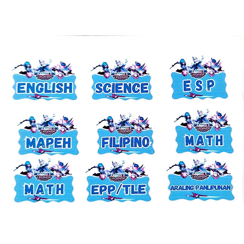 SUBJECT AND NAME LABEL FOR NOTEBOOKS & BOOKS Photo STICKERS | Shopee ...