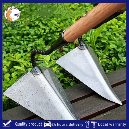 Heavy-Duty V-Shaped Garden Hoe with Sharp Triangular Blade - Durable ...