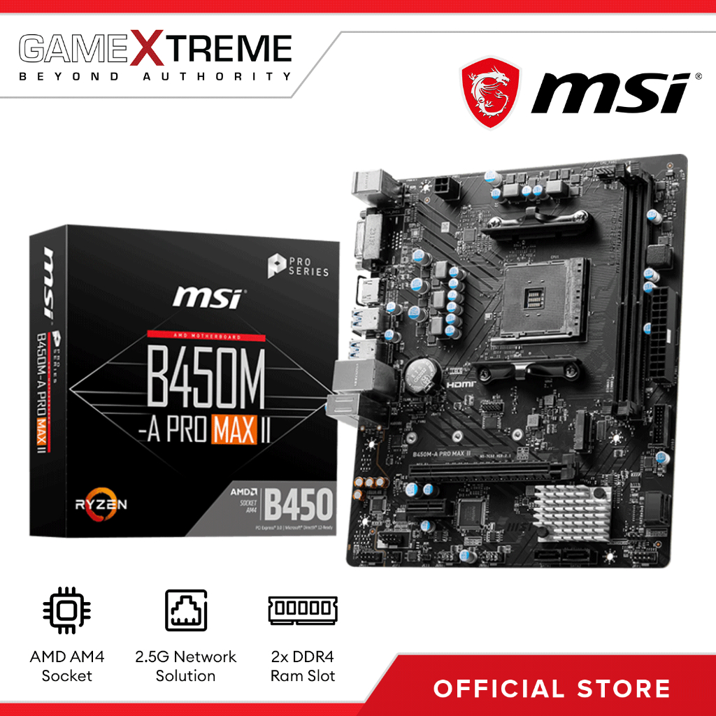 MSI B450M-A PRO MAX II Motherboard | Shopee Philippines