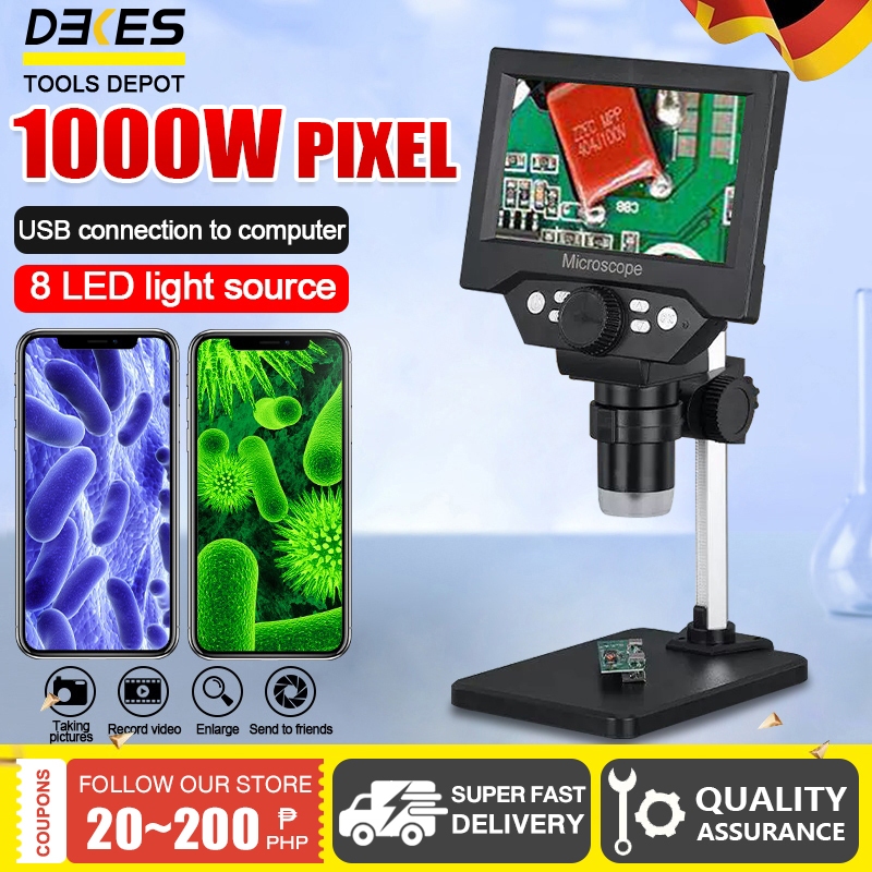 Digital Microscope 10MP 1-1000X 5.5 Inch LCD Display Magnification ...