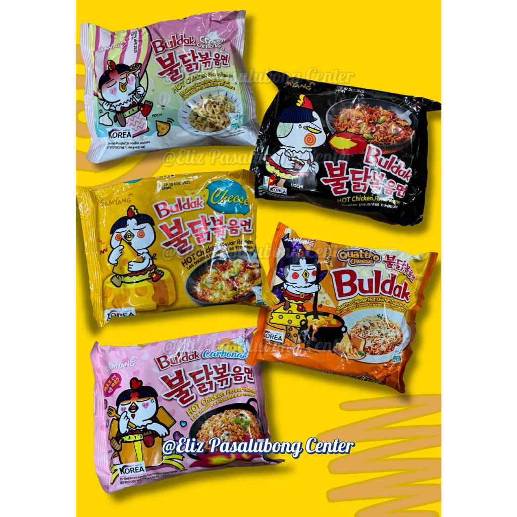 (BULDAK) CREAM CARBONARA, BLACK, CHEESE, QUATTRO CHEESE, AND CARBONARA ...
