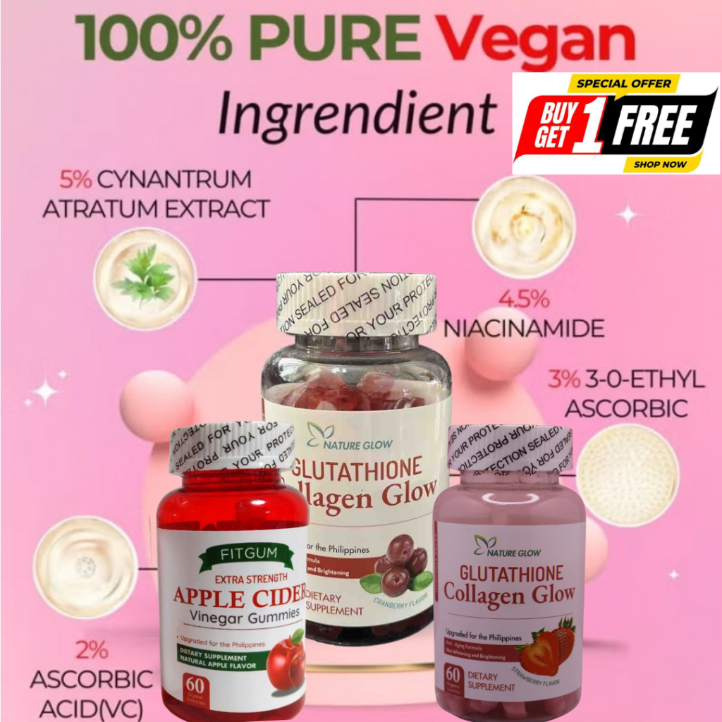 NATURE GLOW Glutathione Collagen Glow Gummies Original Anti-Aging ...