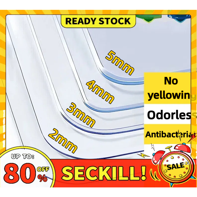 PVC Transparent Tablecloth Table Mat Protective Film Odorless ...