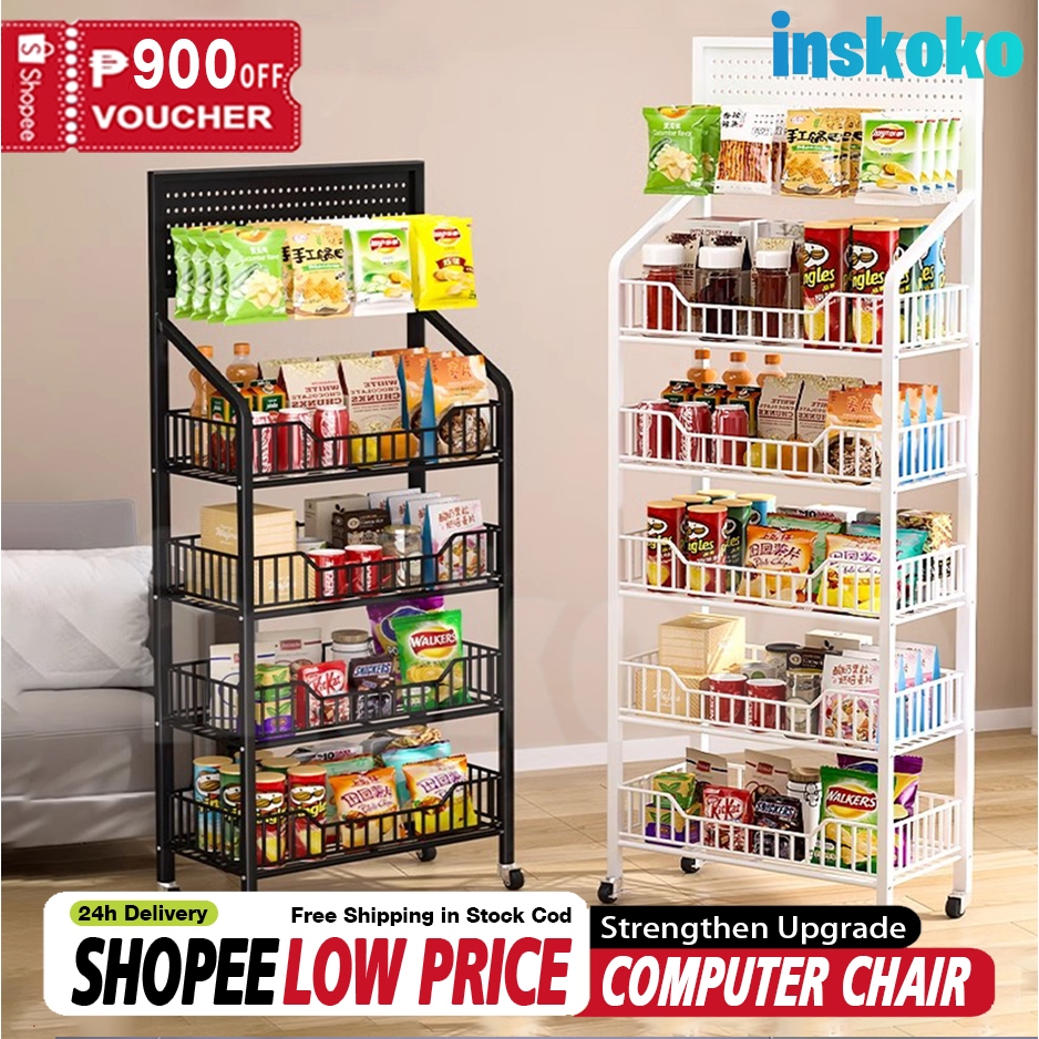 Grocery Rack 5 Layers Supermarket Shelf Food Display Rack Kitchen ...