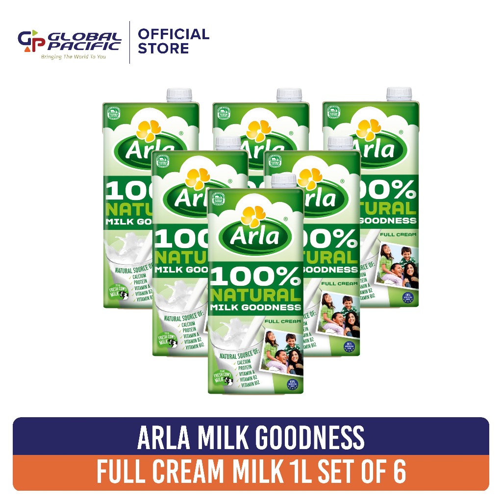 Arla Milk Goodness Full Cream Milk 1L Set of 6 | Shopee Philippines
