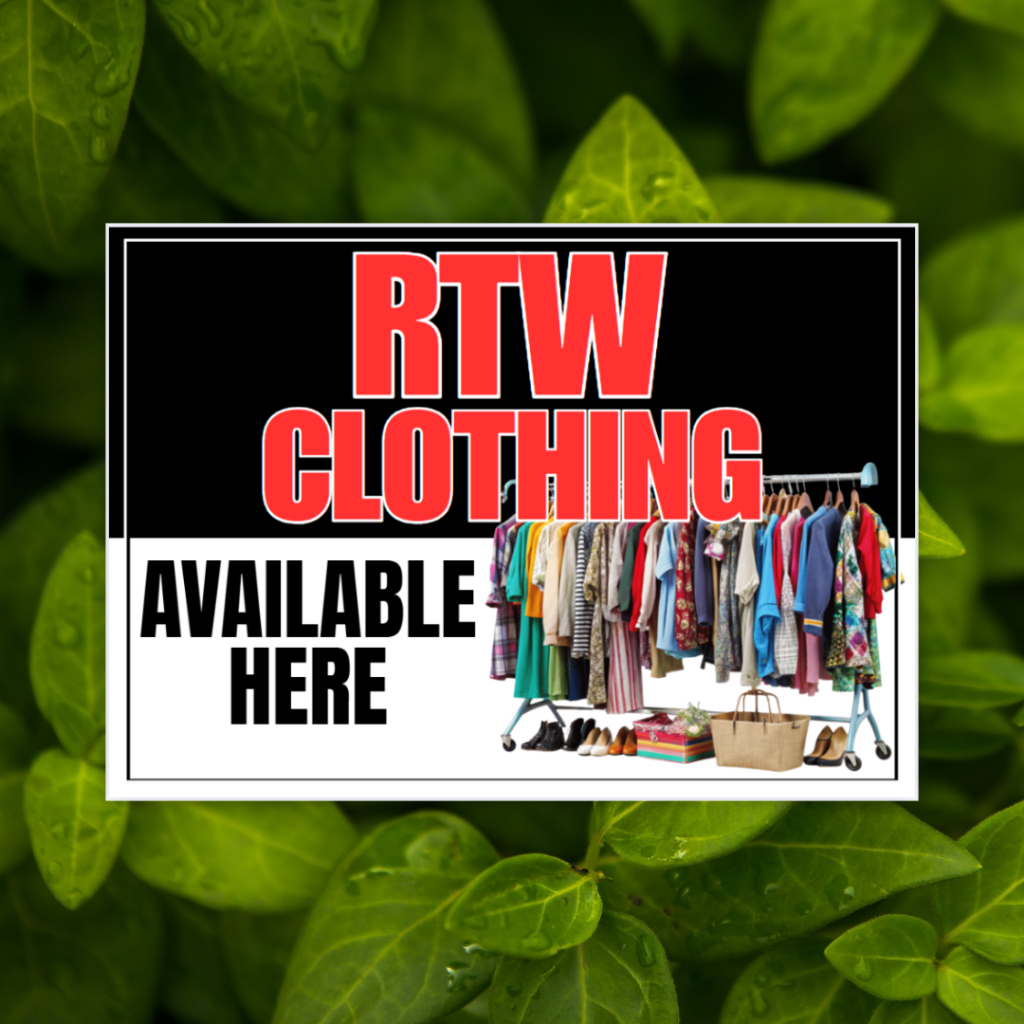 Custom A4 RTW Laminated Signage – Personalized Clothing Price & Promo ...