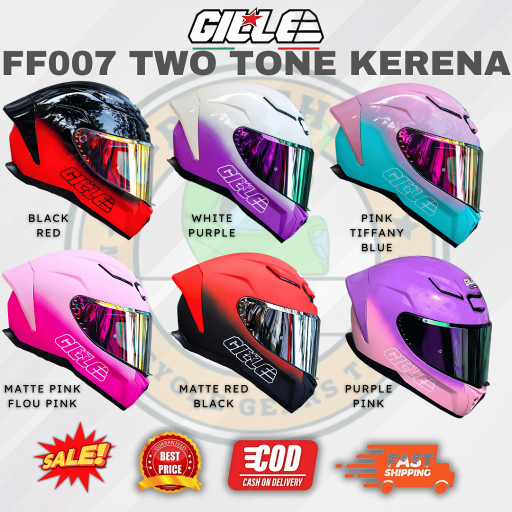 GILLE FF007 KERENA TWO TONE (SINGLE VISOR) FullFace Helmet Revo for ...