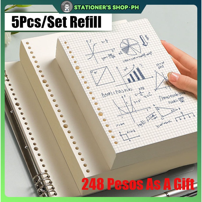 5PCS/Set Binder Refill 20/26/30 Holes Loose-Leaf Notebook 60 sheets ...