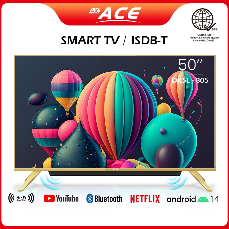 ACE 50" Smart Google TV DK5 LED-605 (Android 14, Netflix, Youtube ...