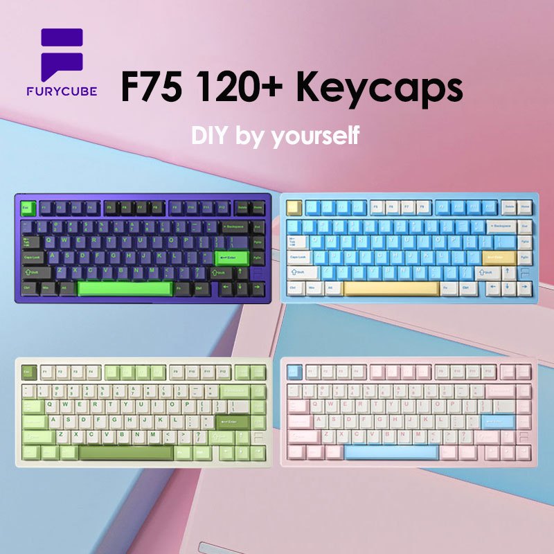 FURYCUBE F75 Keycaps PBT 120+ Keys Mechanical Keyboard Translucent OEM ...