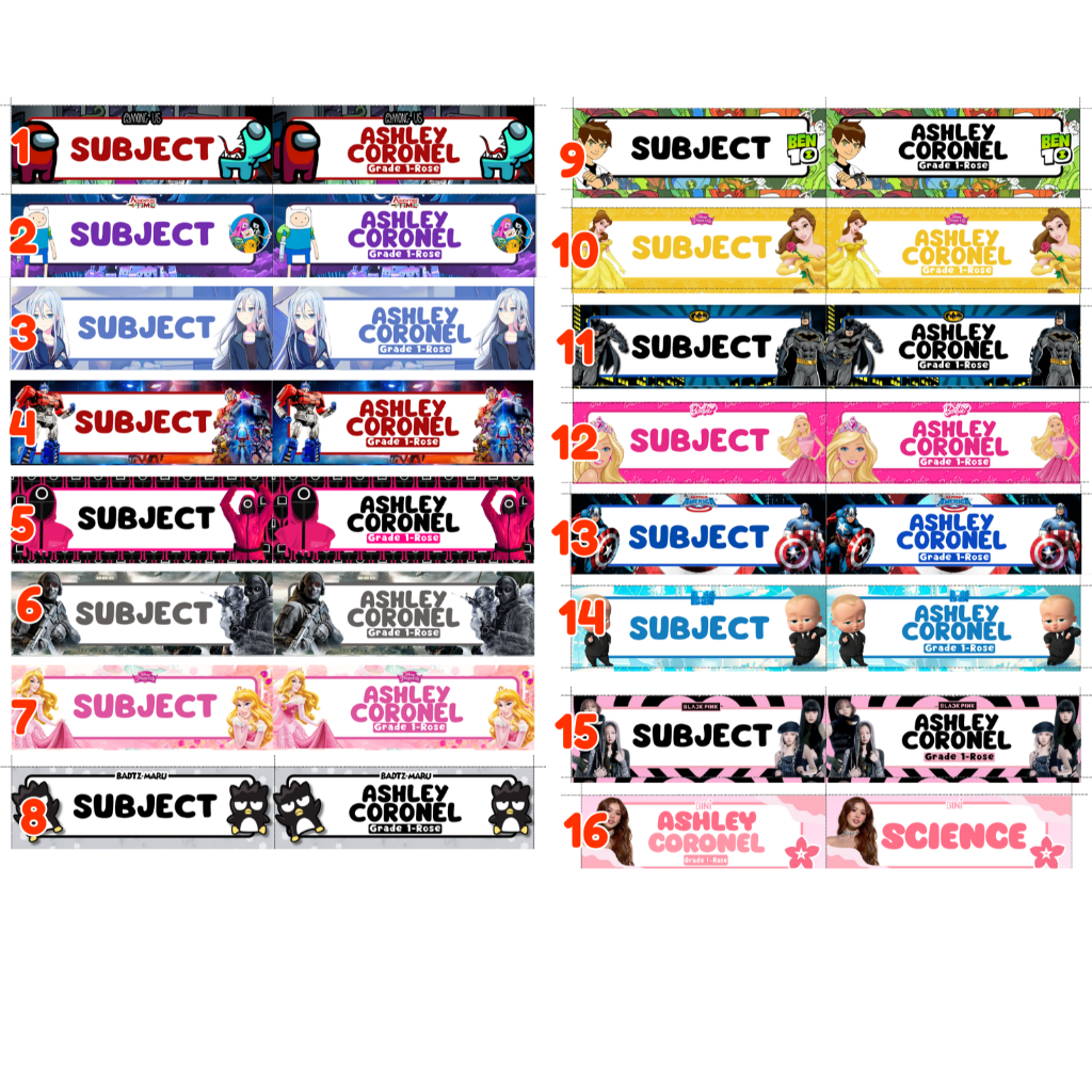 20pcs name and subject label stickers | Shopee Philippines