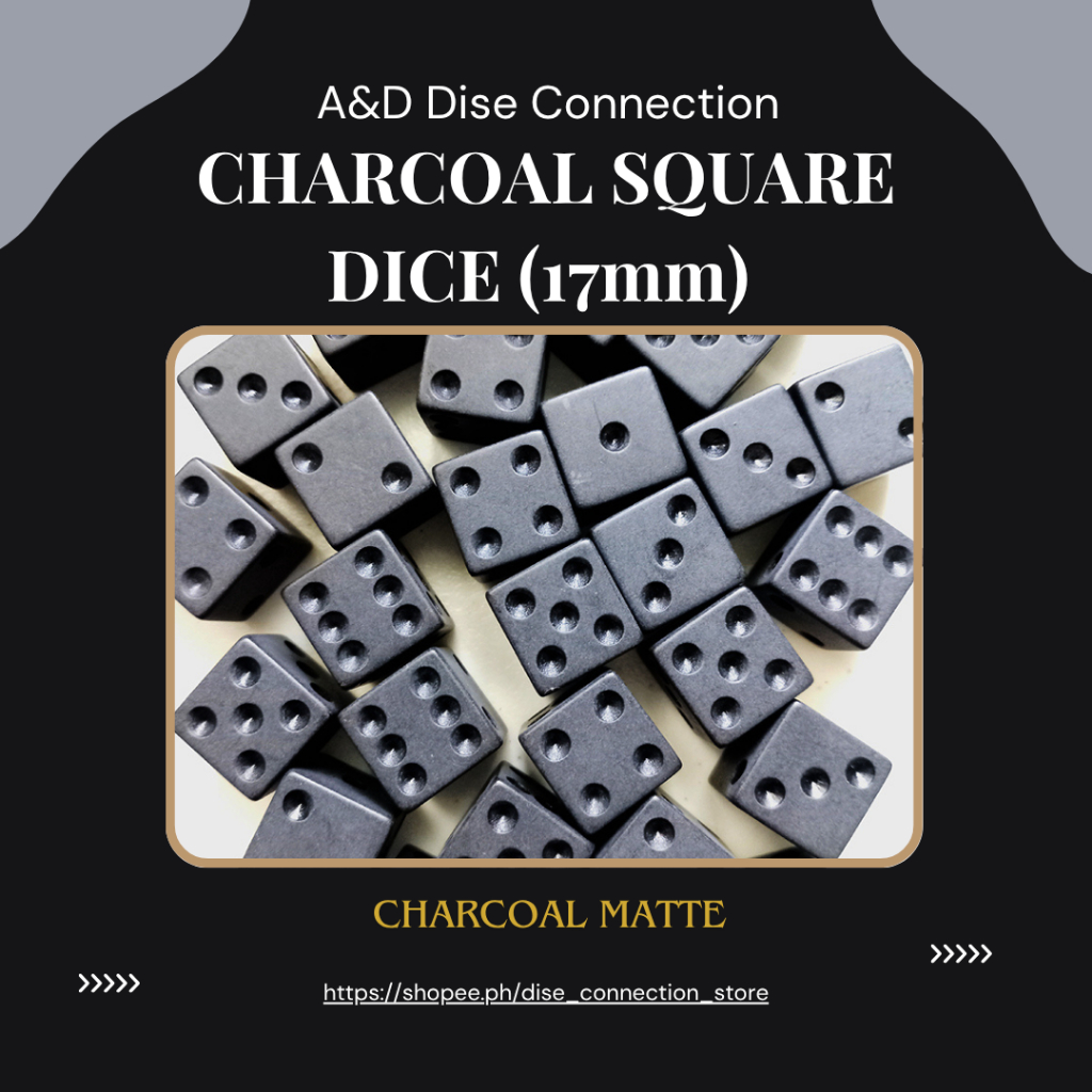 1pc. High Quality D6 - Square Dice (17mm) Charcoal Matte (sold per ...