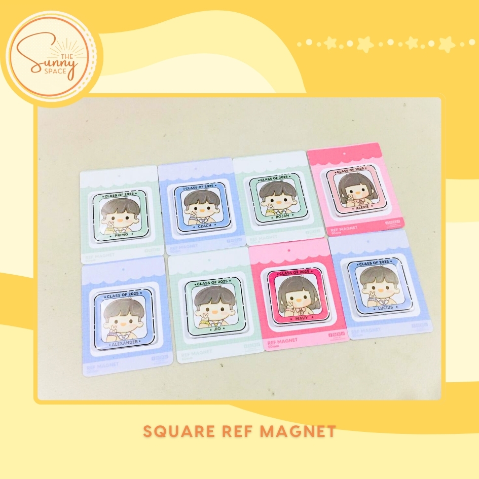 CUSTOMIZED SQUARE BADGE REF MAGNET | Shopee Philippines