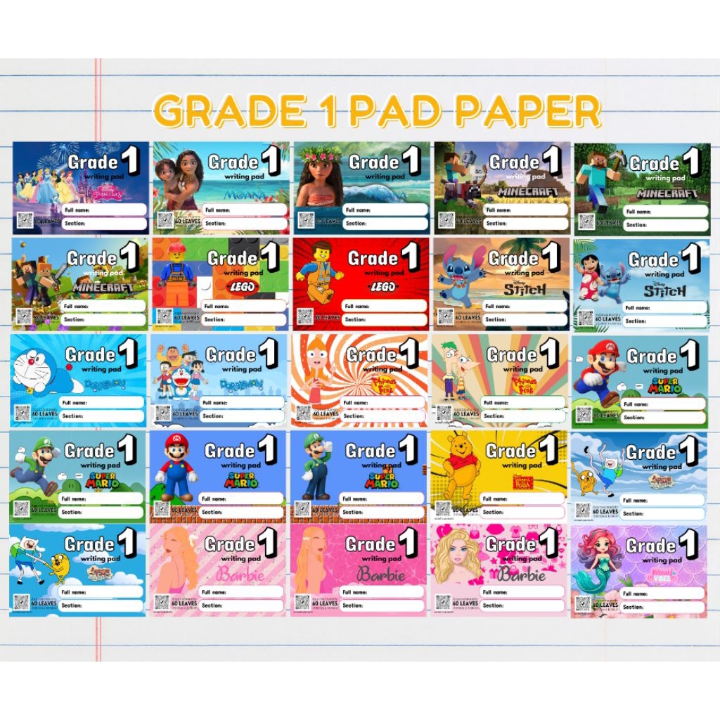 Customized Grade-1 Writing Pad 70 Leaves Each Pad with Colorful ...
