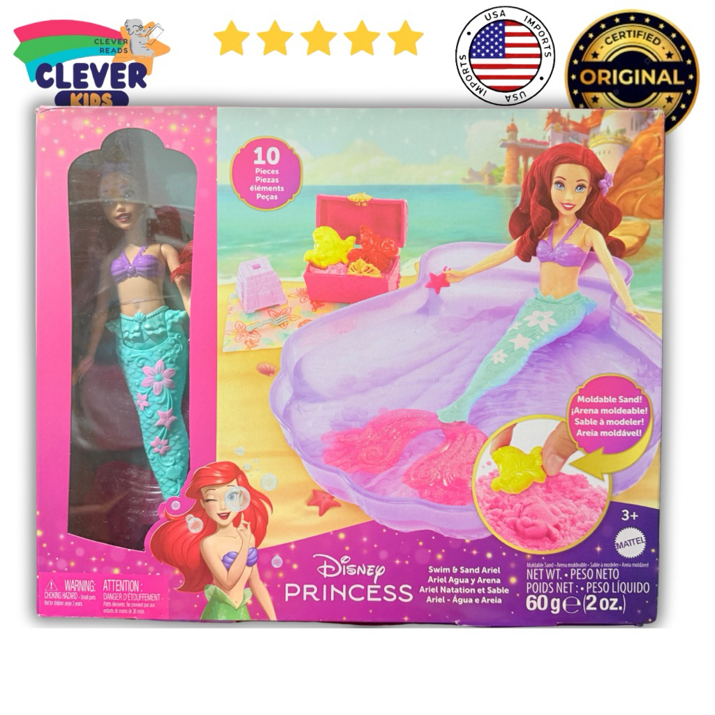Mattel Disney Princess Toys, Ariel Mermaid Doll & Pool Set with ...