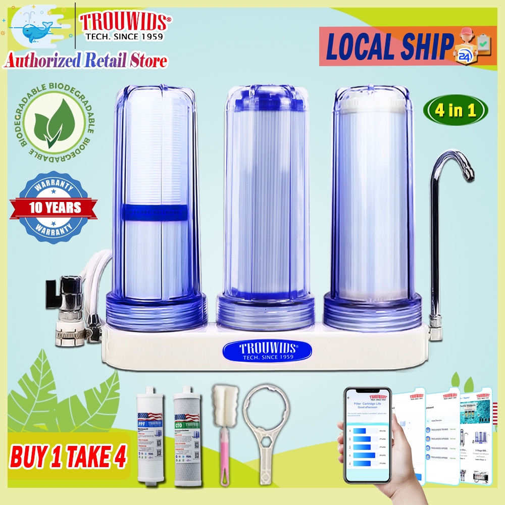 3 Stages Authentic Water Filter Faucet Alkaline Water Purifier Complete ...