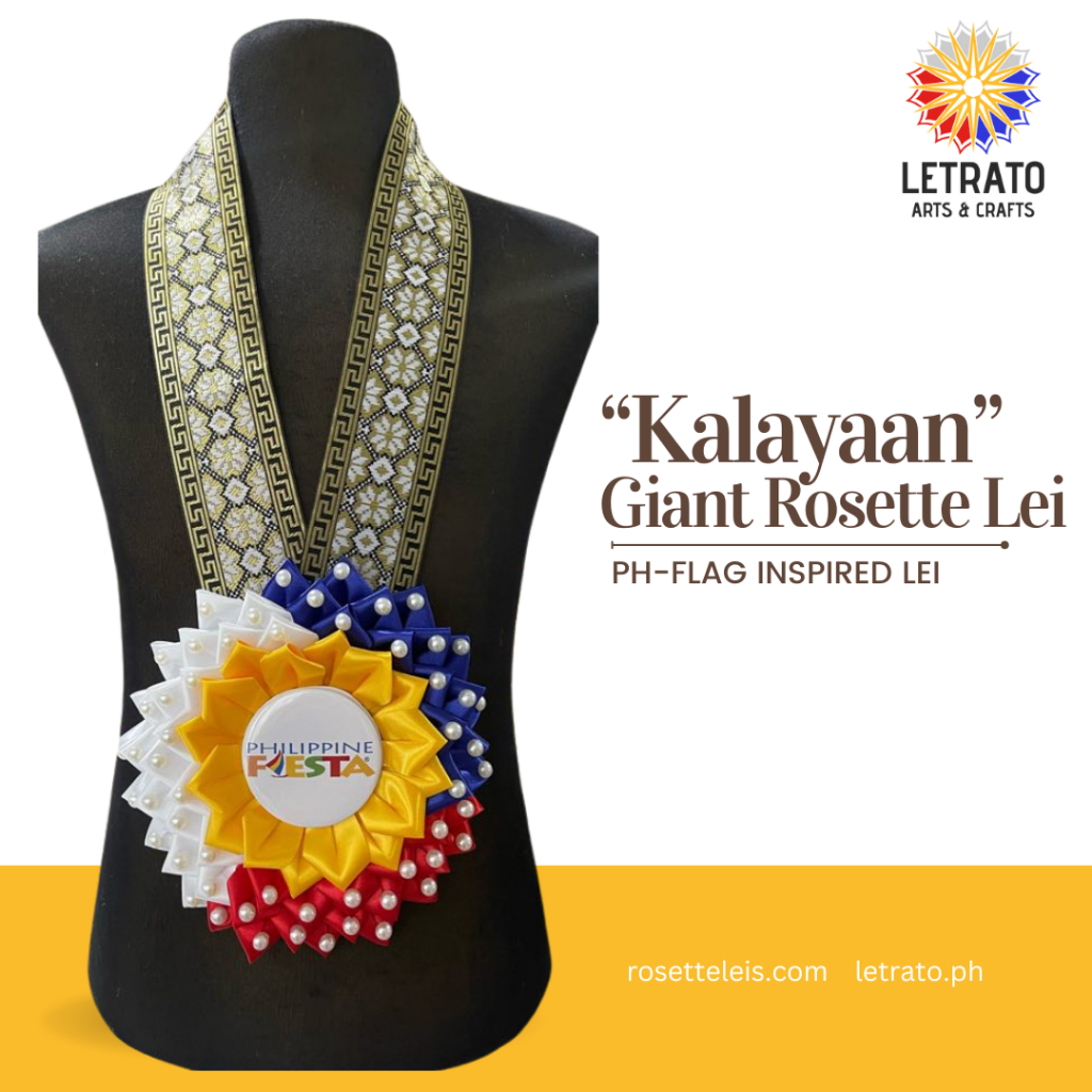 PH Flag Inspired Giant Rosette Lei / Garland for Special Events ...