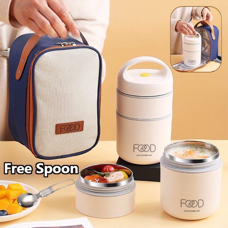 2 Layer Soup Bentgo Lunch Box Stainless with Bag Thermal 304 Stainless ...