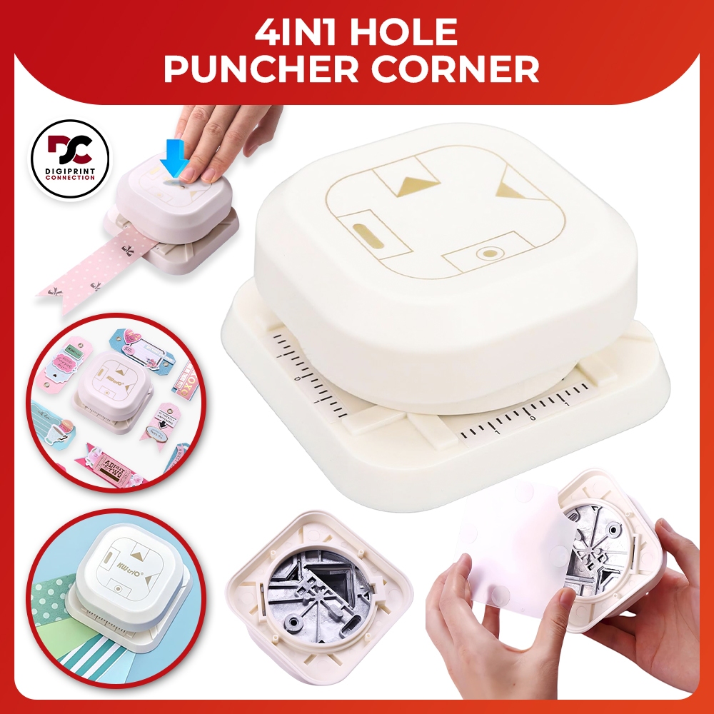 KW-TRIO 4in1 Hole Puncher Corner Cutter Bookmark Punching for ...