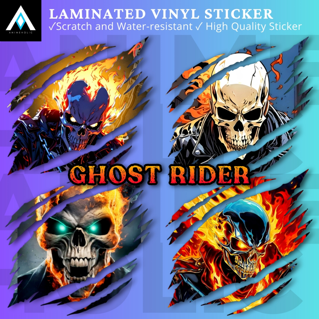GHOST RIDER "SCRATCH STICKER" FOR TUMBLER AND MORE, LAMINATED VINYL ...