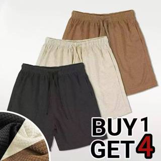 BUY 1 GET 4 Total 4pcs | Waffle Knitted Shorts Small to 2XL Freesize ...