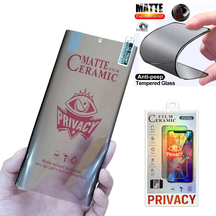 Anti-Spy Matte Ceramic Privacy Screen Samsung S8 S9 S20 S21 S22 S24 S25 ...