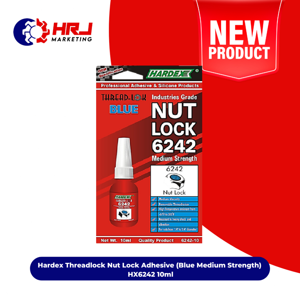 Hardex Threadlock Nut Lock Adhesive (Blue Medium Strength) HX6242 10ml ...