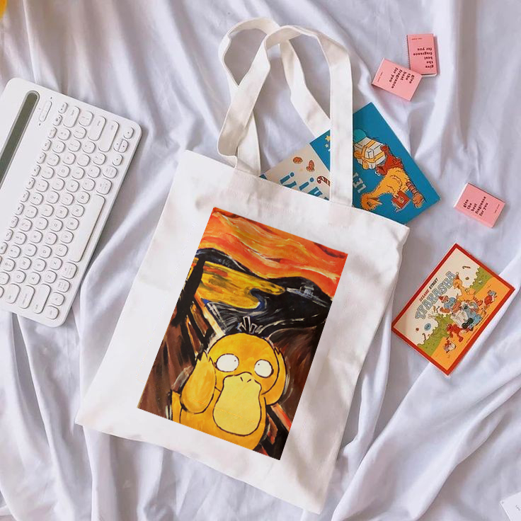 LAZKTEES Anime Tote Bags Kawaii Pokemon Cute Snorlax Gengar Psyduck ...