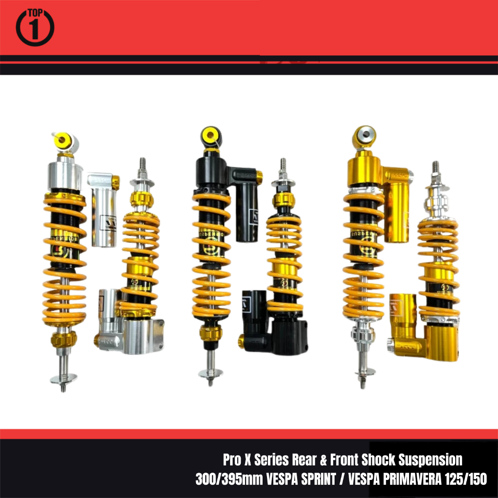 Top1 Racing Pro X Series 300/395mm Rear&Front Shock Suspension VESPA ...