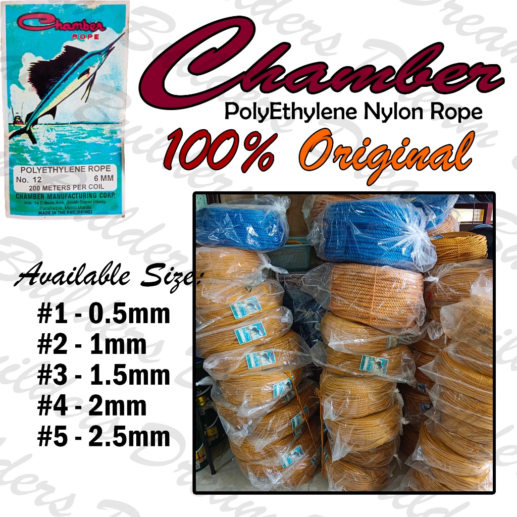 Chamber PolyEthylene Nylon Rope 100% Original Size ,1,2,3,4,5 (not ...
