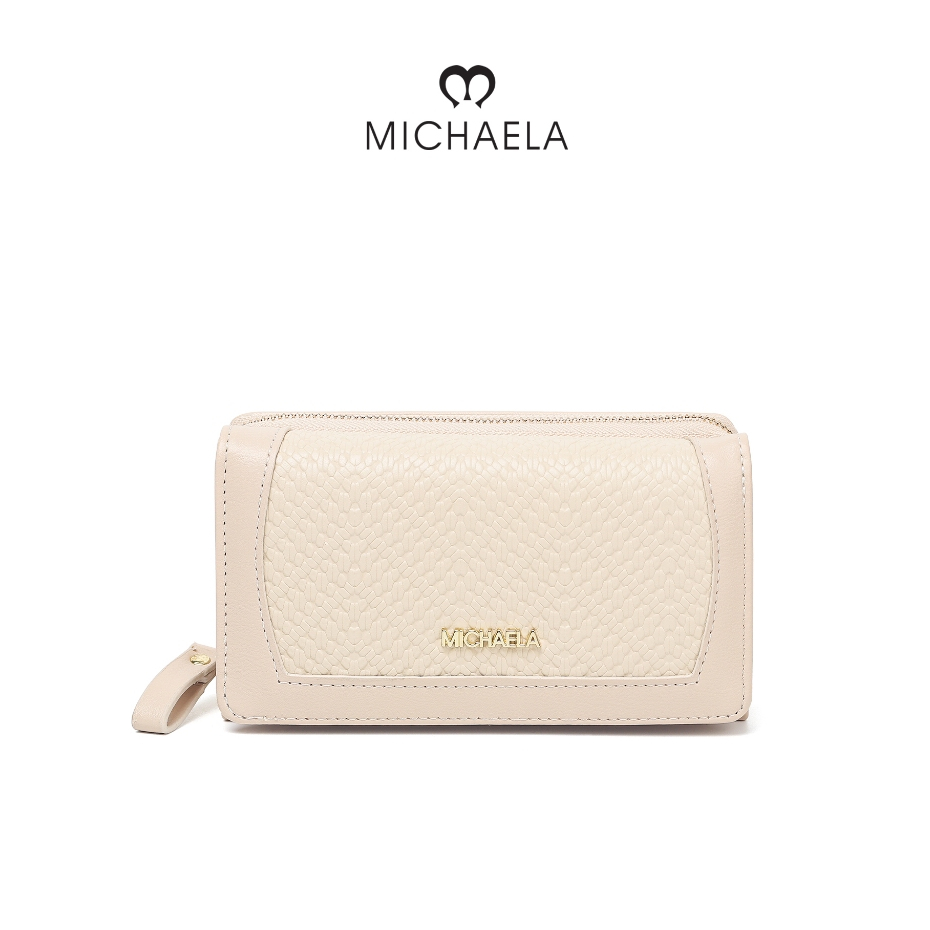 MICHAELA Sophisticated Long Wallet 10 Card Slots Zipper Phone Pocket ...