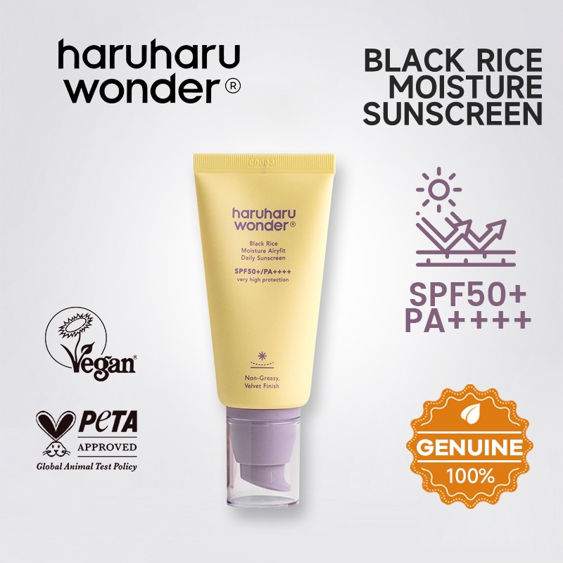 HaruHaru Wonder Black Rice Moisture Airy Fit Daily Sunscreen SPF50+/PA ...